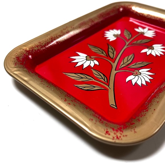 Vintage | Accessories | Vintage Red Metal Tray | Poshmark